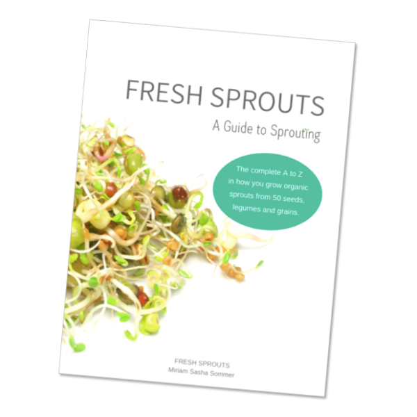 Sprout chart in print with info on organic sprouts and microgreens