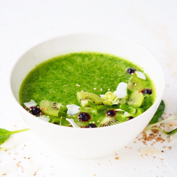 Sunflower sprout smoothie with fresh homegrown sprouts full of nutrients